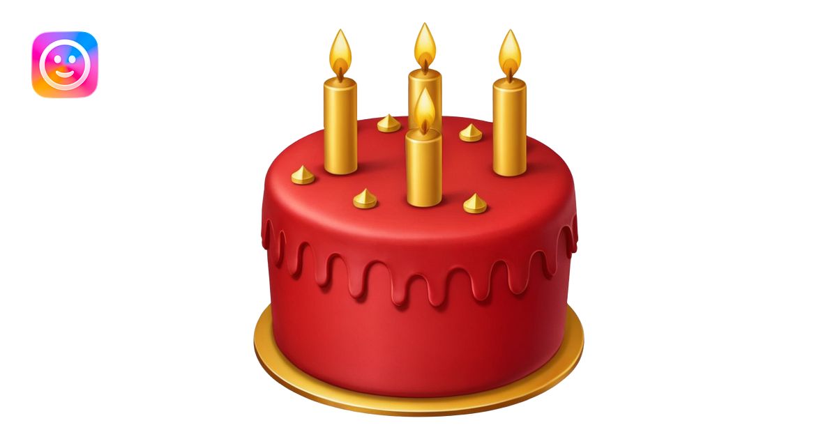 red cake with golden details and sparkles emoji | AI Emoji Generator