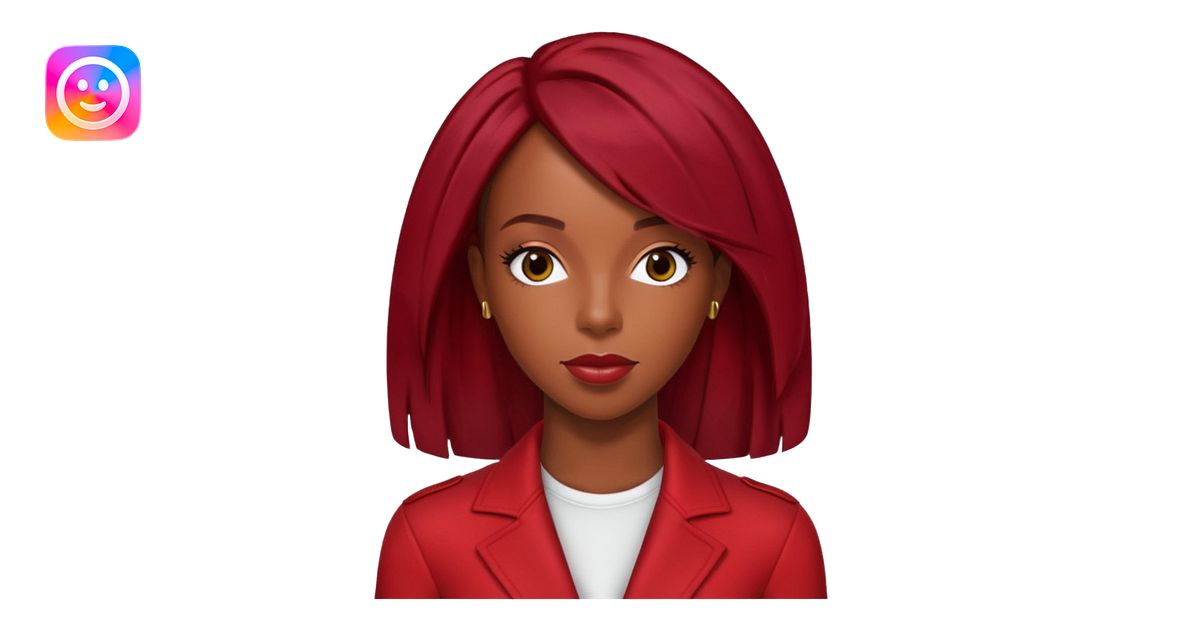 Kelly Rowland from Destiny's Child with dark red hair, red outfit emoji ...