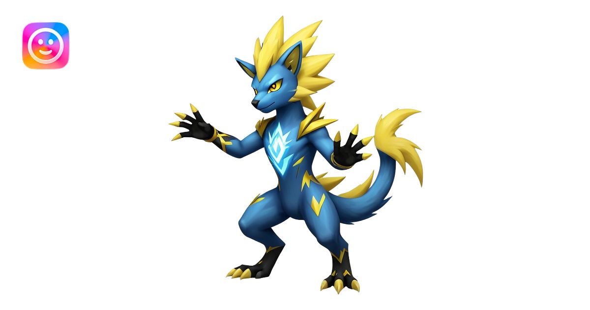 Shiny Epic Badass Manectric-Luxray-Zeraora-hybrid (Full body) emoji ...