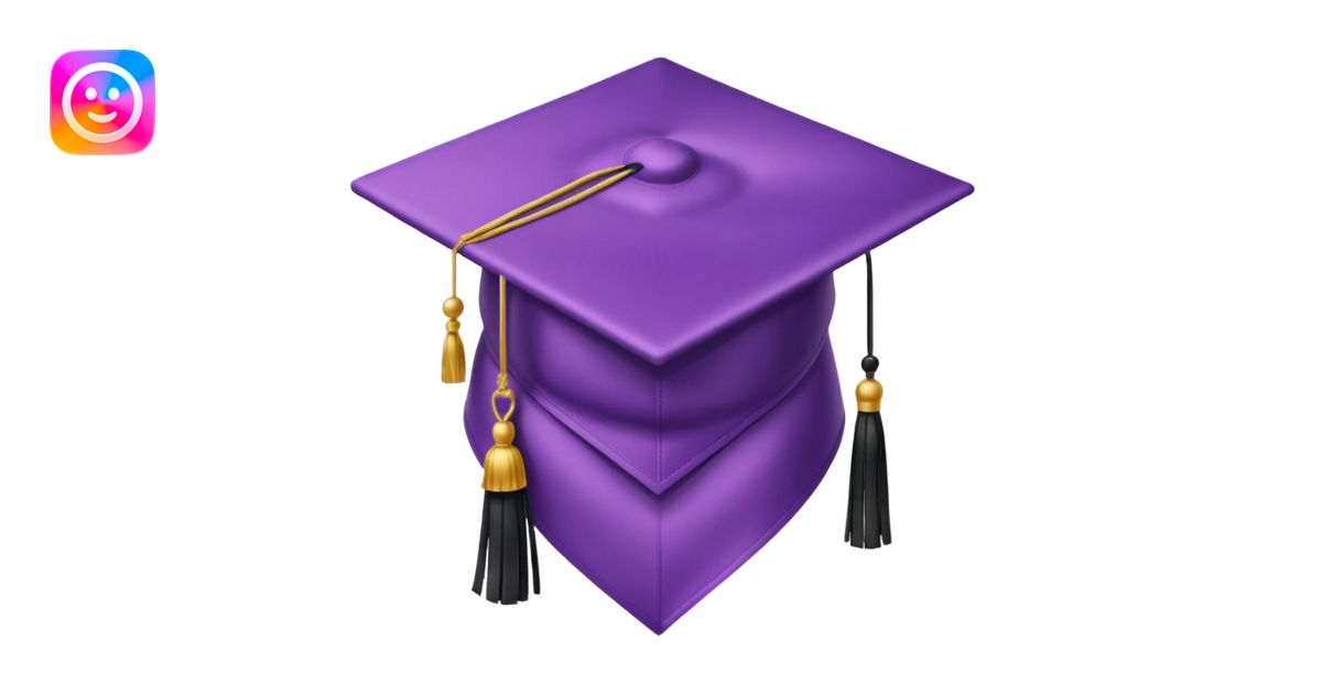 lilac standard graduation cap emoji | AI Emoji Generator