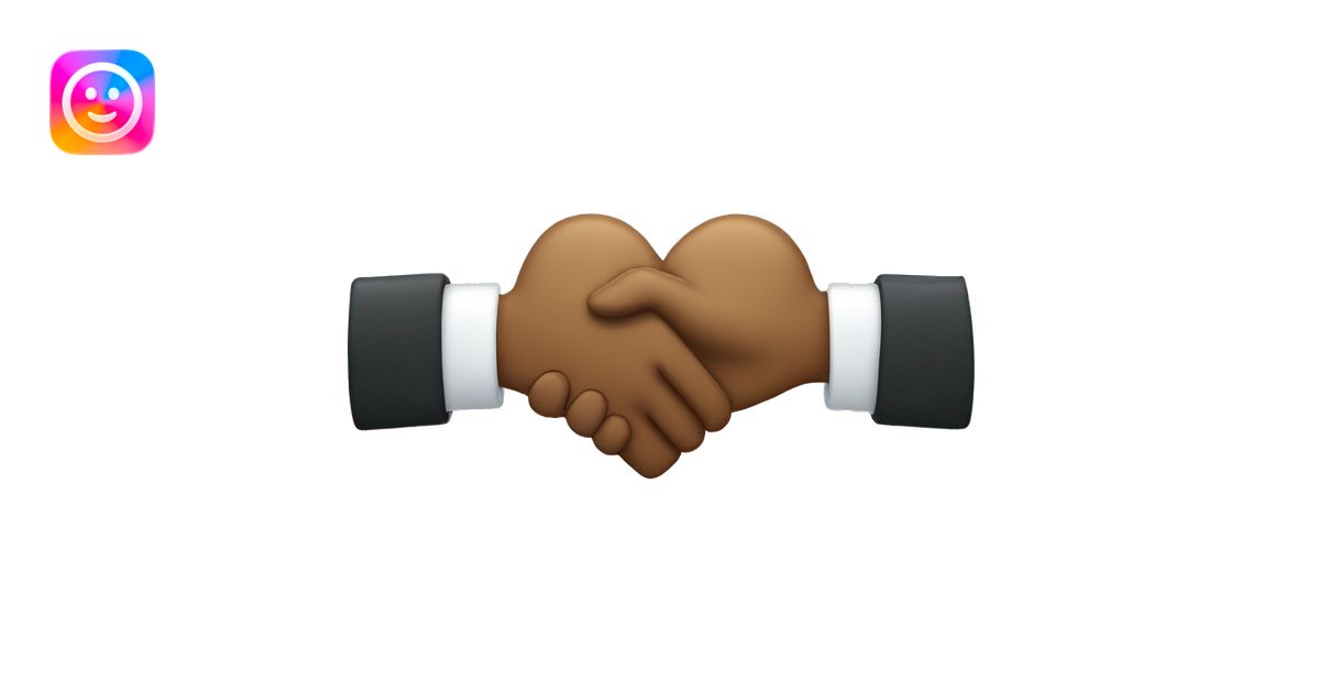 two shaking hands creating a heart emoji | AI Emoji Generator
