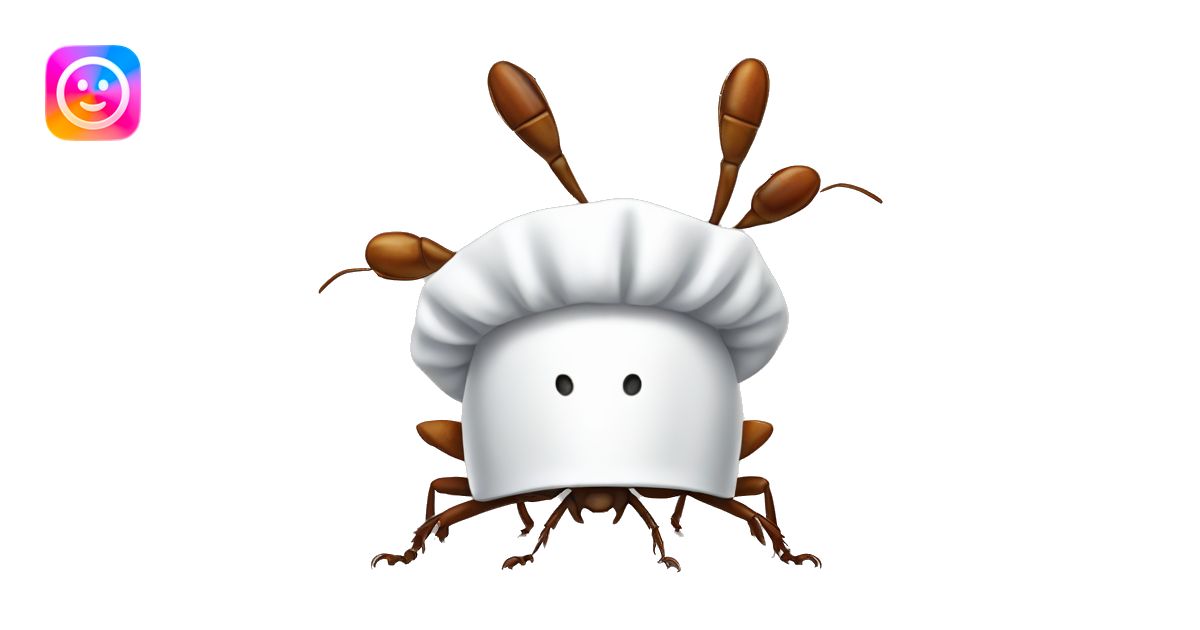 Cockroach with white chef hat emoji | AI Emoji Generator