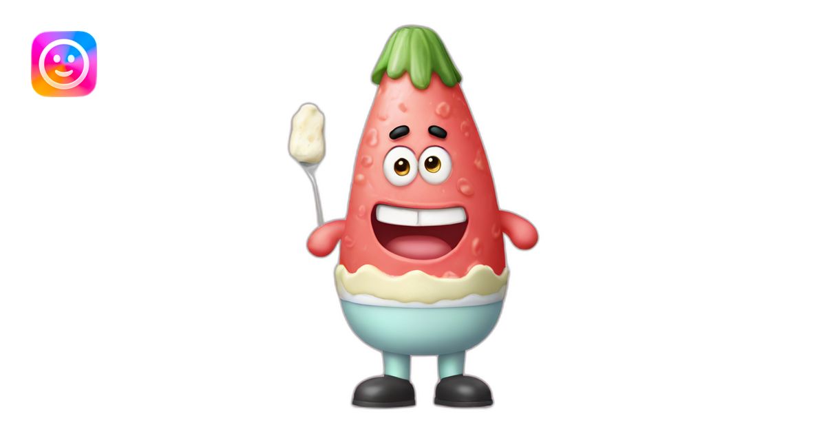 patrick star holding mayonaise emoji | AI Emoji Generator