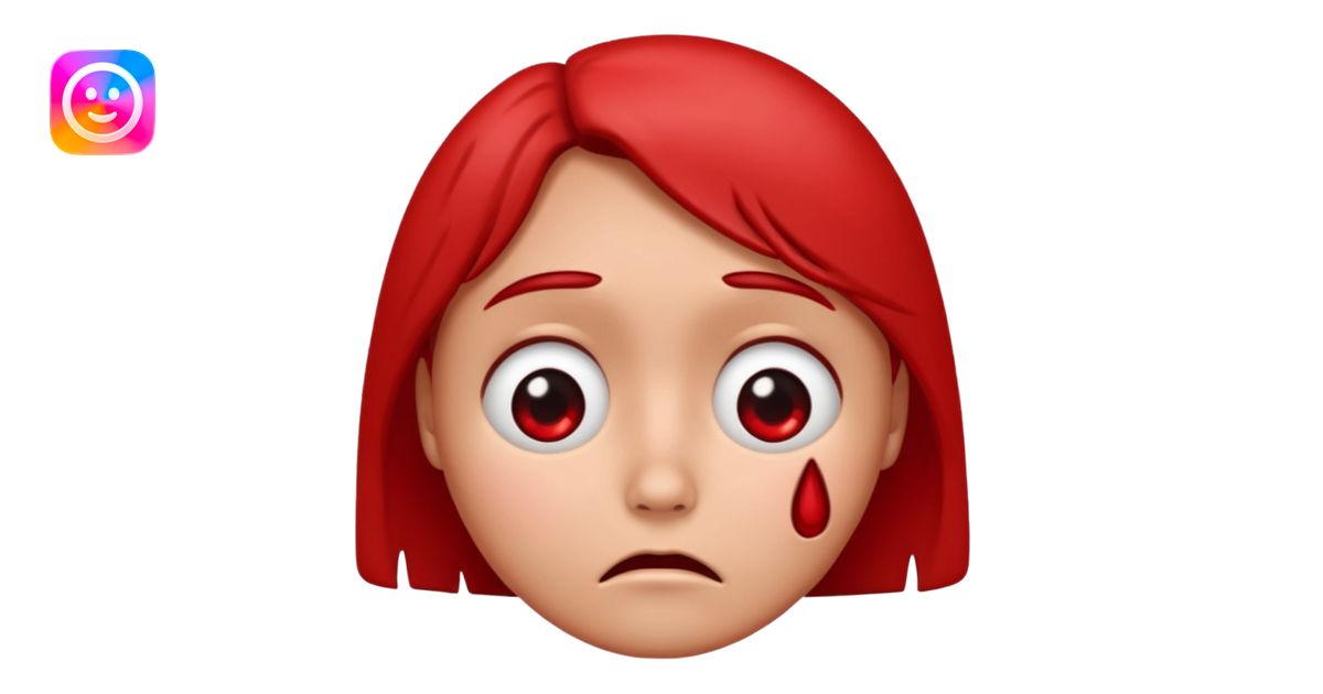 a very sad face that's red, can you make it more cartoon-y emoji | AI ...
