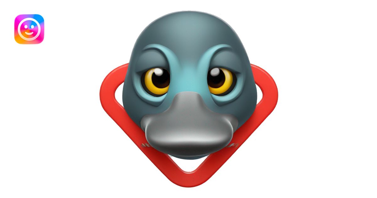 cartoon platypus with a red alert symbol overlayed emoji | AI Emoji ...