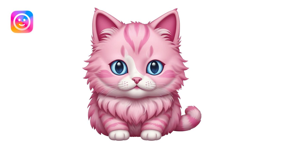 full body of. baby Russian pink cat emoji | AI Emoji Generator