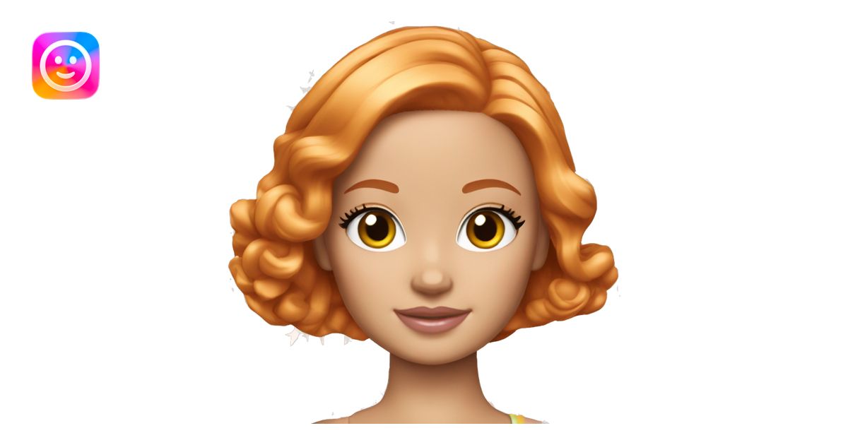Beautiful Barbie ginger fair skin emoji | AI Emoji Generator