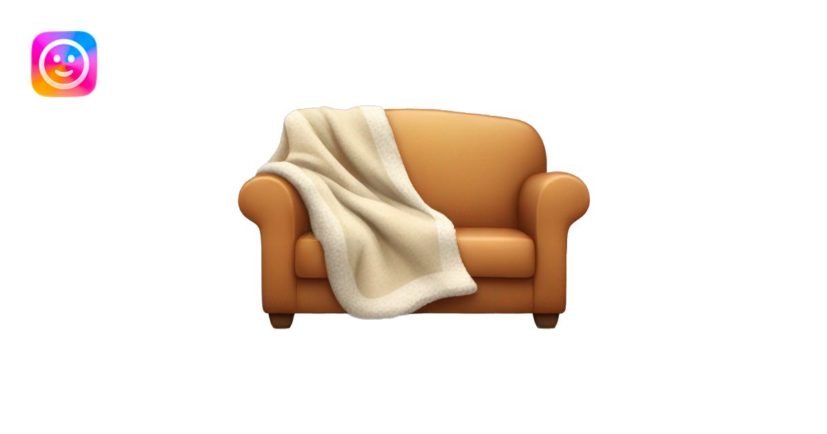 Cozy sofa with blanket emoji | AI Emoji Generator