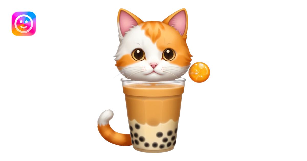 cat with bubble tea emoji | AI Emoji Generator