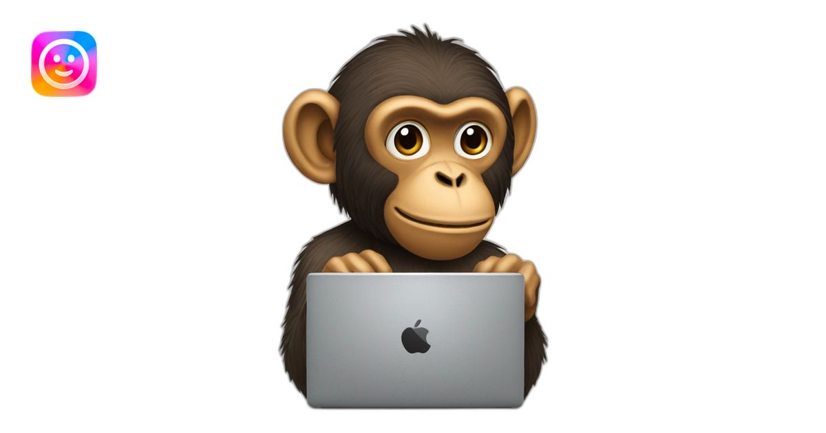 Monkey taping on a pc emoji | AI Emoji Generator