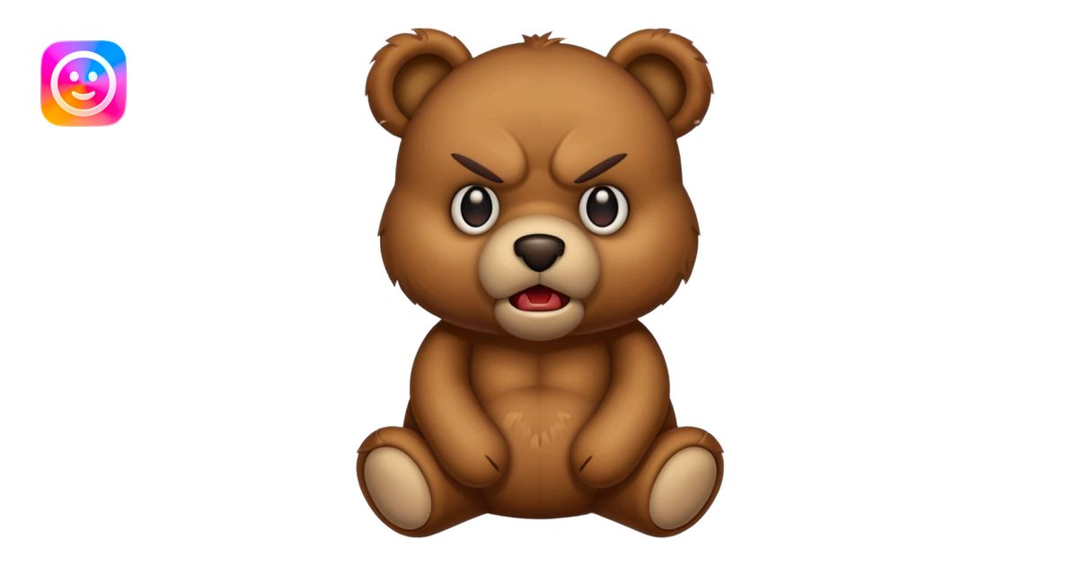 Angry teddy bear emoji | AI Emoji Generator