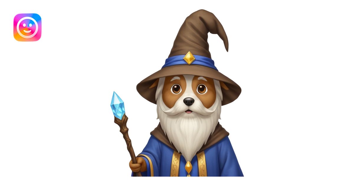 Dog wizard emoji | AI Emoji Generator
