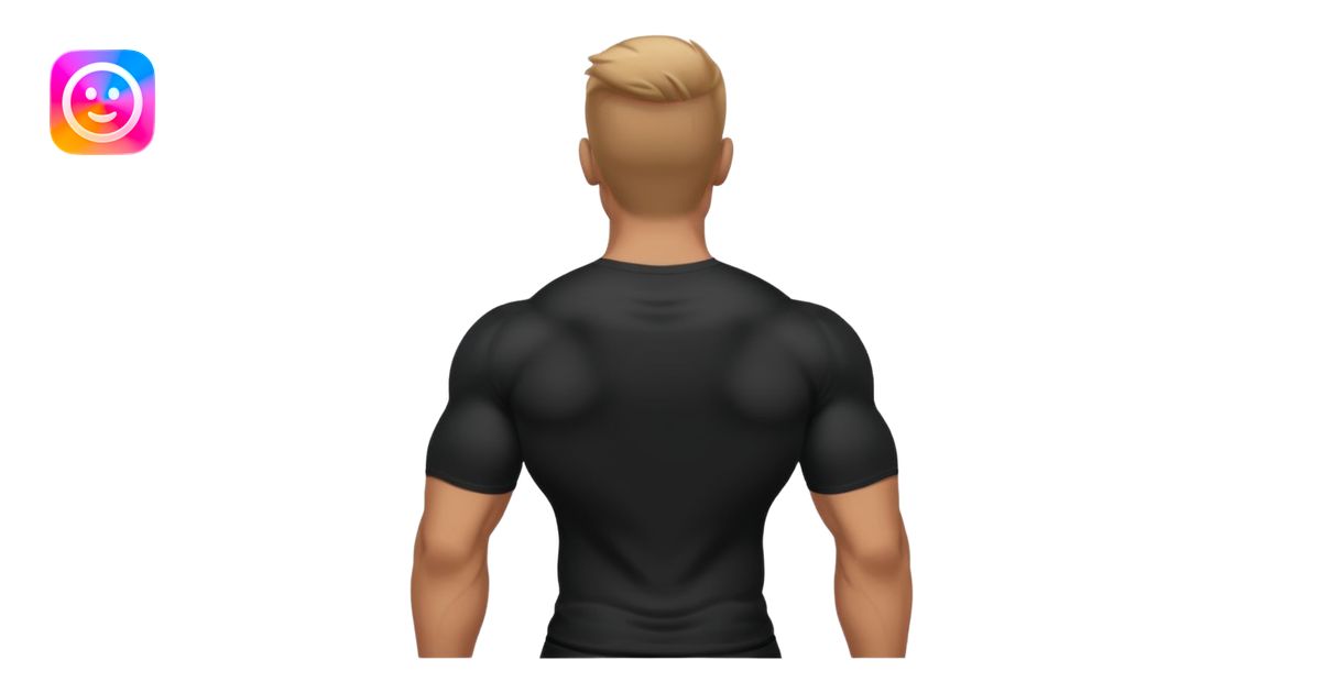 muscular man in black shirt being taken from behind emoji emoji | AI ...