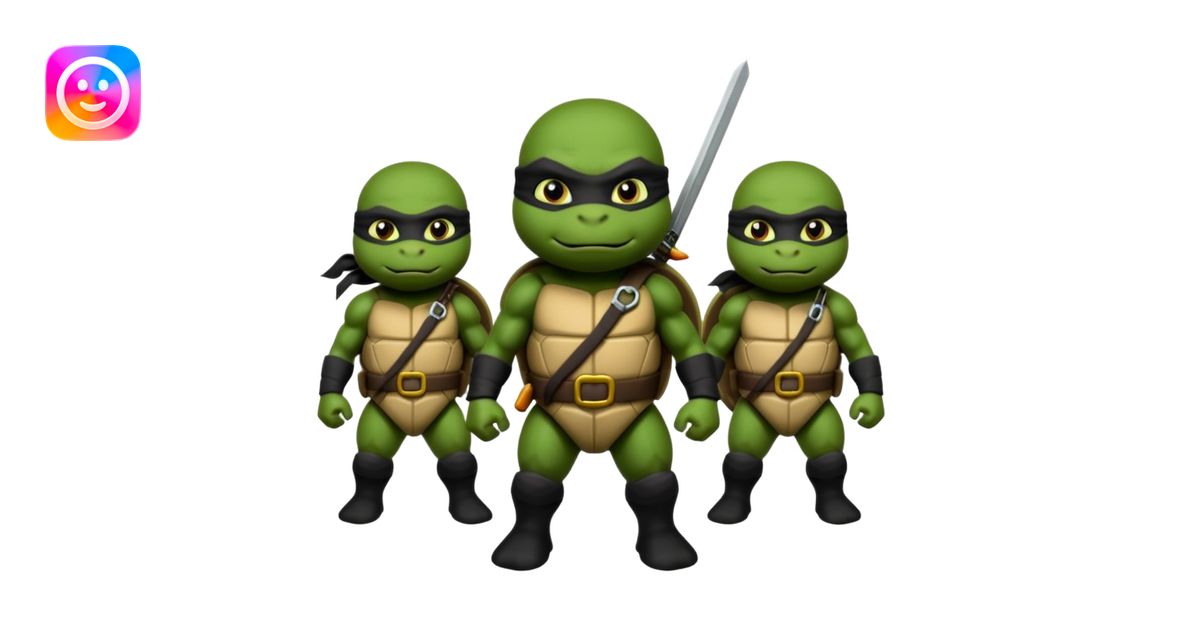 Teenage Mutant Ninja Turtles dressed in black ninja attire emoji | AI ...