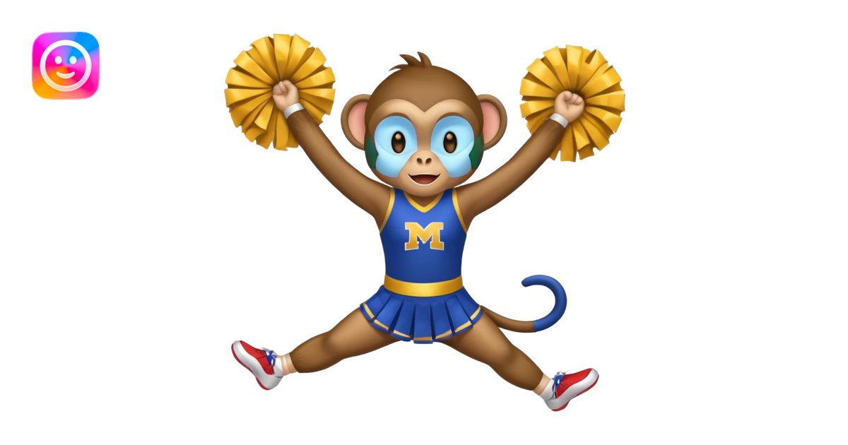 cheerleading monkey emoji | AI Emoji Generator
