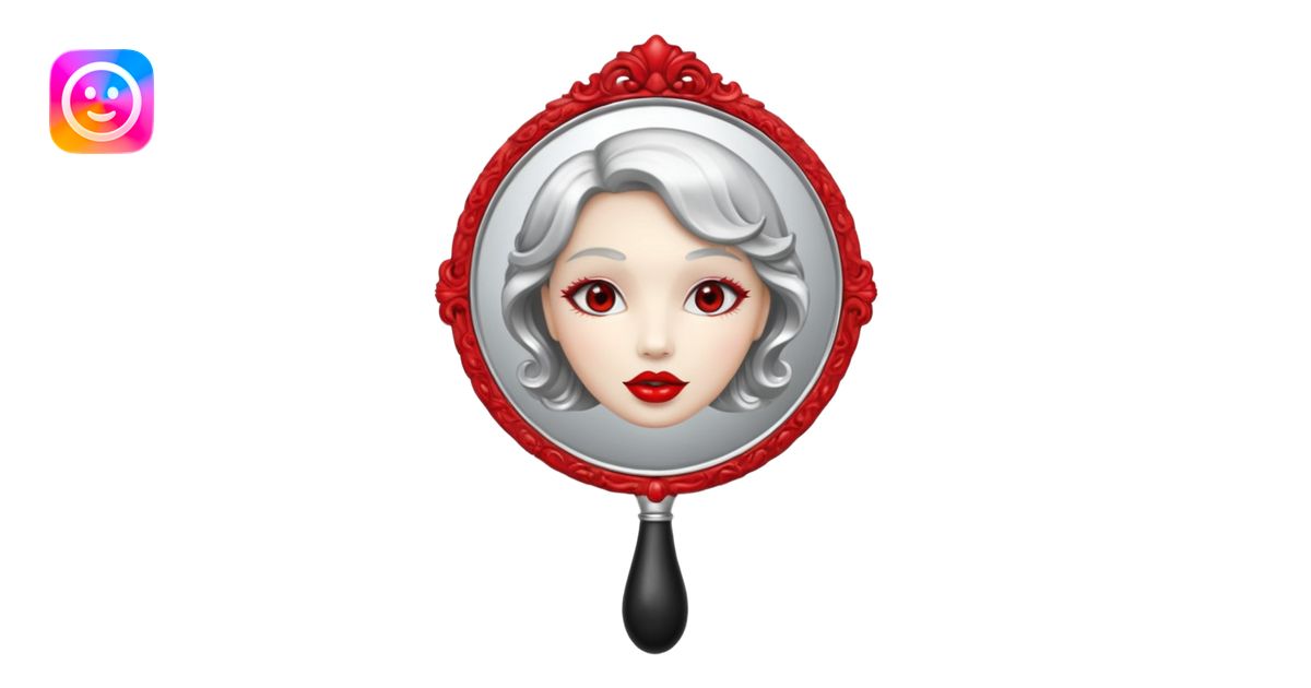 hand mirror, polished silver chrome, erotic vanity aesthetic emoji | AI ...