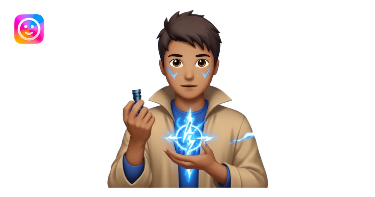 man summoning electric emoji | AI Emoji Generator
