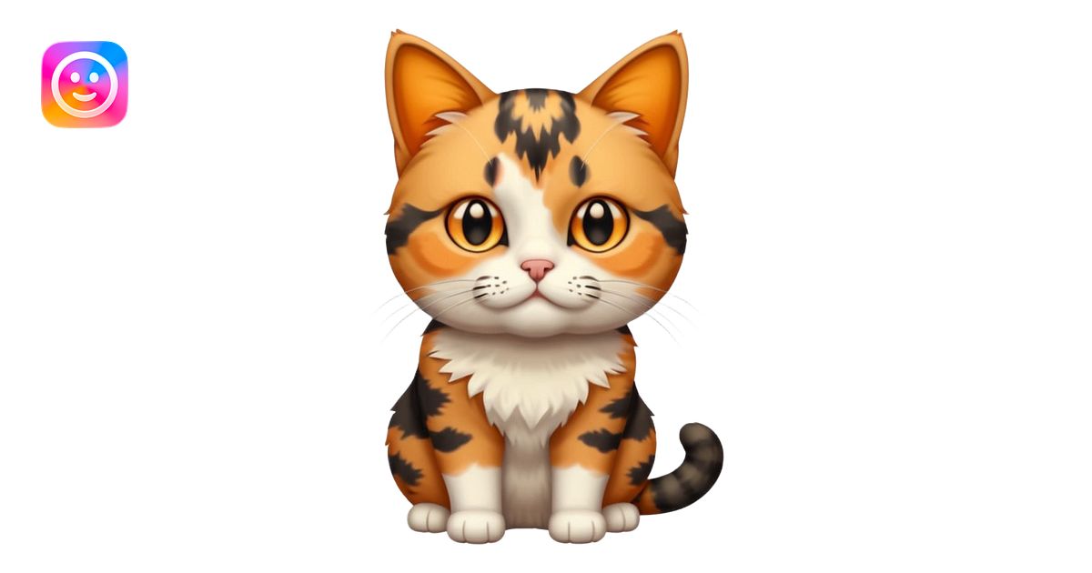 full body calico tabby cat with small head and short but chubby body ...