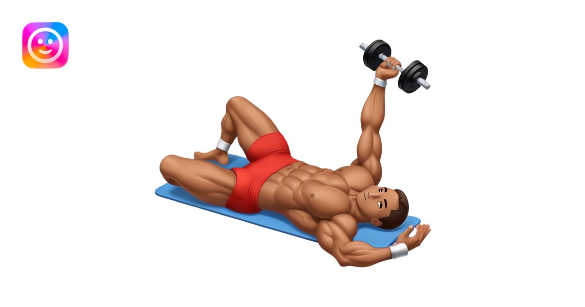 bodybuilder laying down abs exercise emoji | AI Emoji Generator