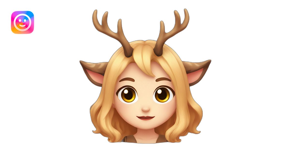 meo chibi deer-antlers witch emoji | AI Emoji Generator