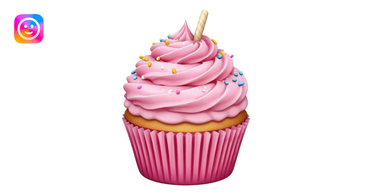Cupcake with pink icing emoji | AI Emoji Generator