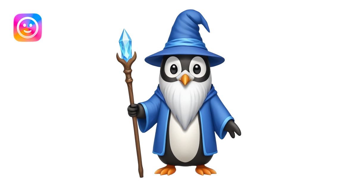 Penguin Wizard emoji | AI Emoji Generator