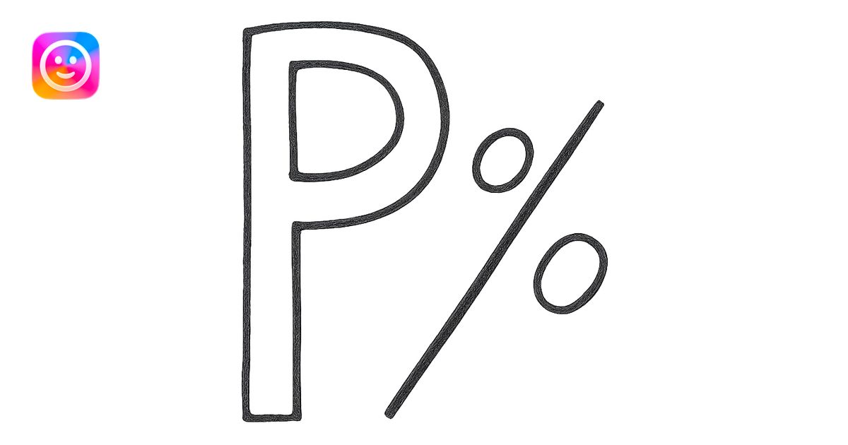 Probability symbol in a hand drawn icon with no fill icon | AI Emoji ...