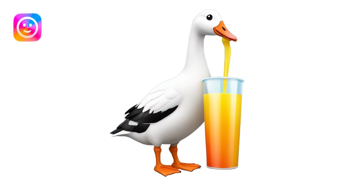 Goose drinking juice emoji | AI Emoji Generator