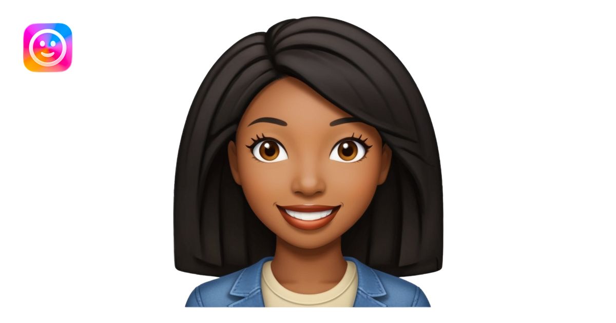 Brandy Norwood with black hair emoji | AI Emoji Generator