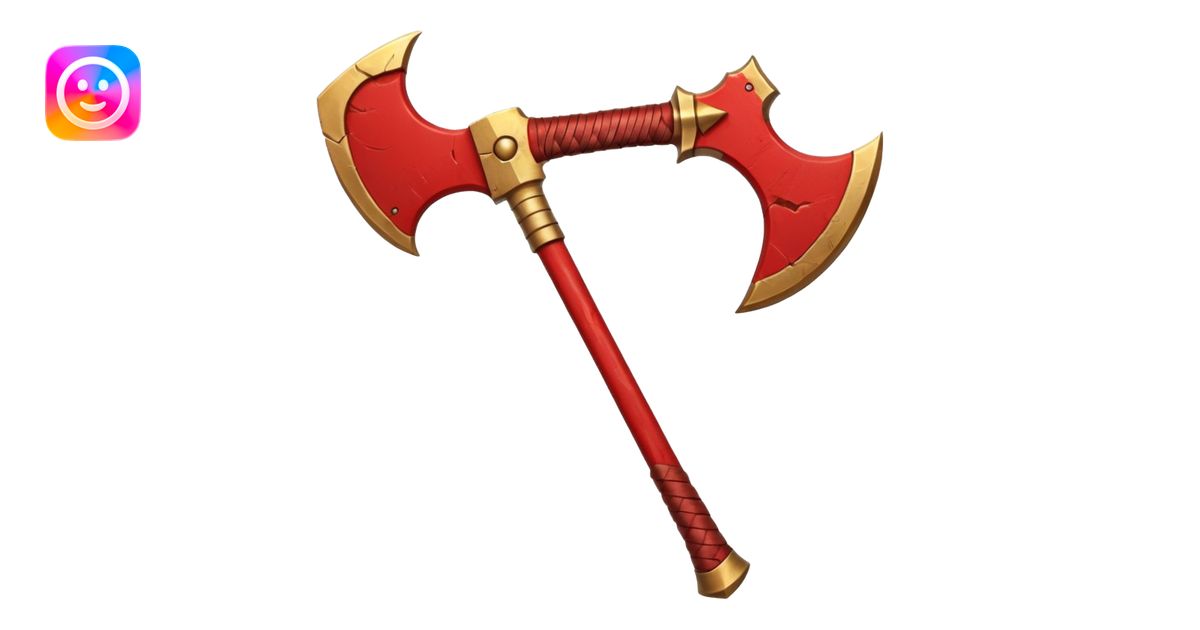 Ares battle axe object icon, ancient Greek war god axe, double-bladed ...