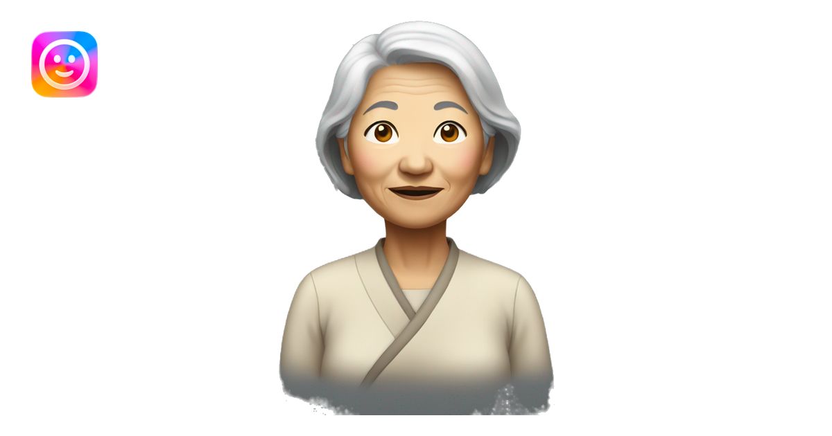old asian woman standing emoji | AI Emoji Generator