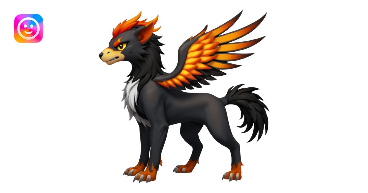 Houndoom-Tigress-Luxray-Silvally-Gryphon-fusion (full body) emoji | AI ...
