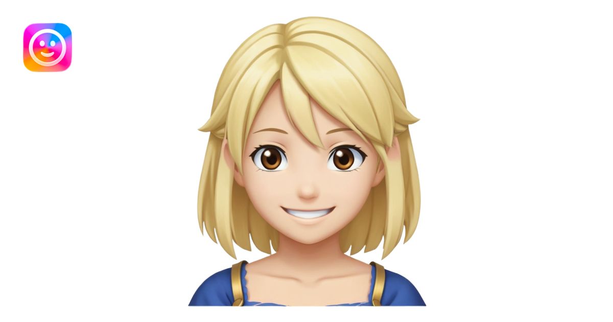 Smiling Lucy Heartfilia from Fairy Tail with blonde hair and brown eyes ...