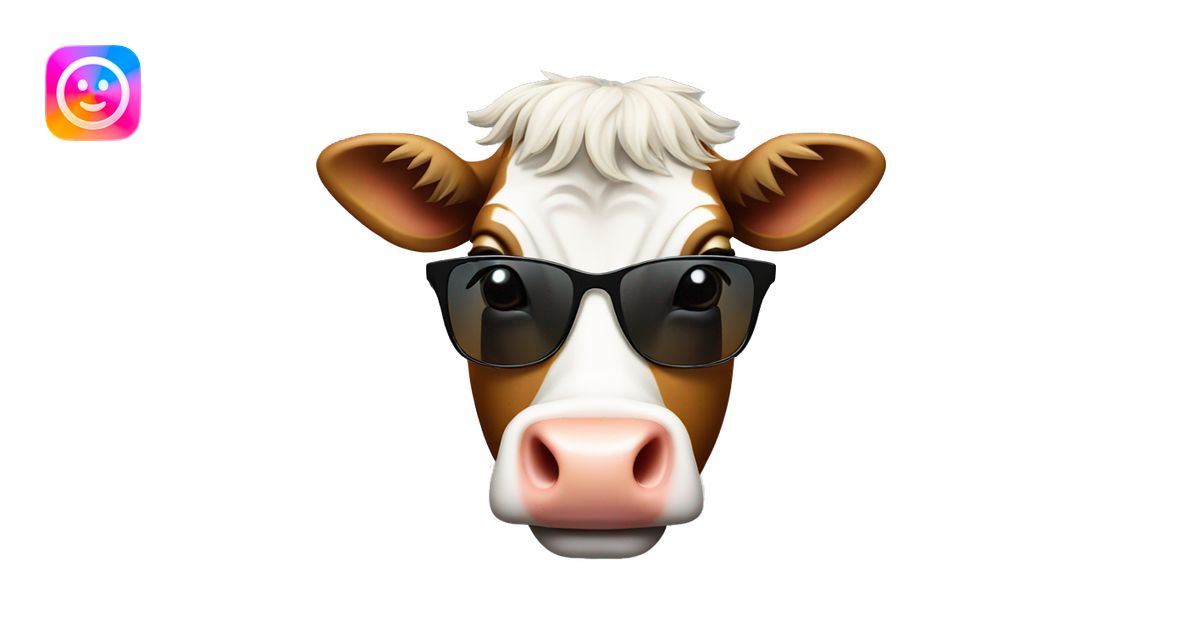Kuh mit Sonnenbrille emoji | AI Emoji Generator