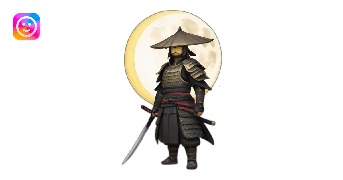 Crescent moon samurai emoji | AI Emoji Generator