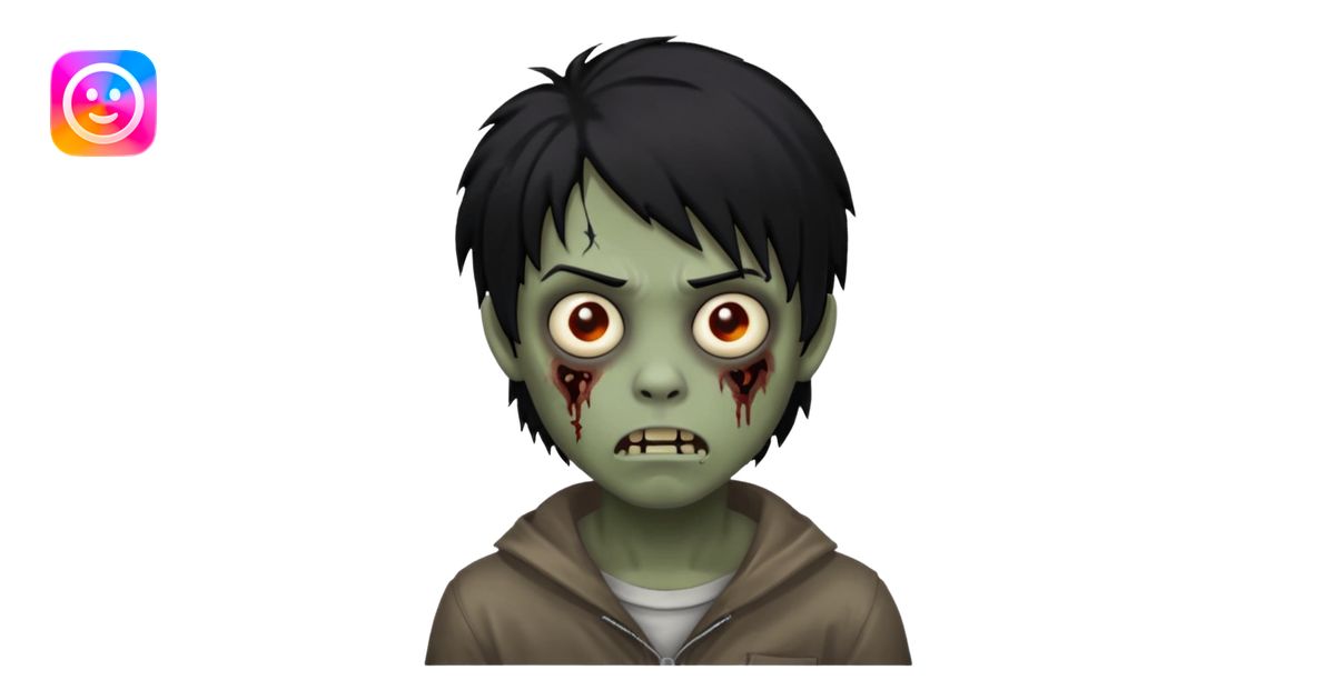 Boy, zombie, black hair, medium long, emo, shaggy, dark, spooky, creepy ...
