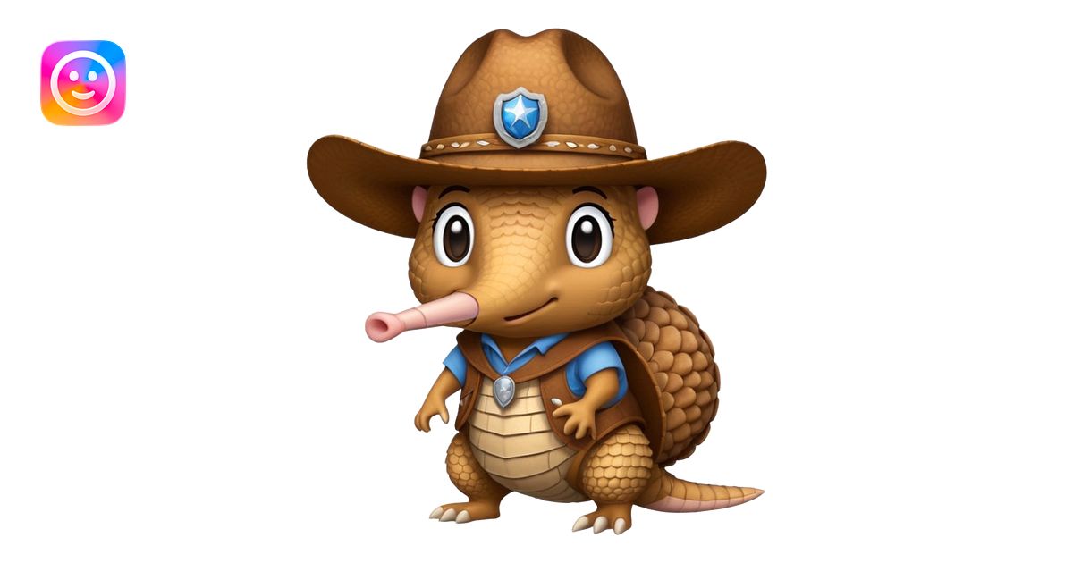 armadillo with cowboy hat team logo emoji | AI Emoji Generator