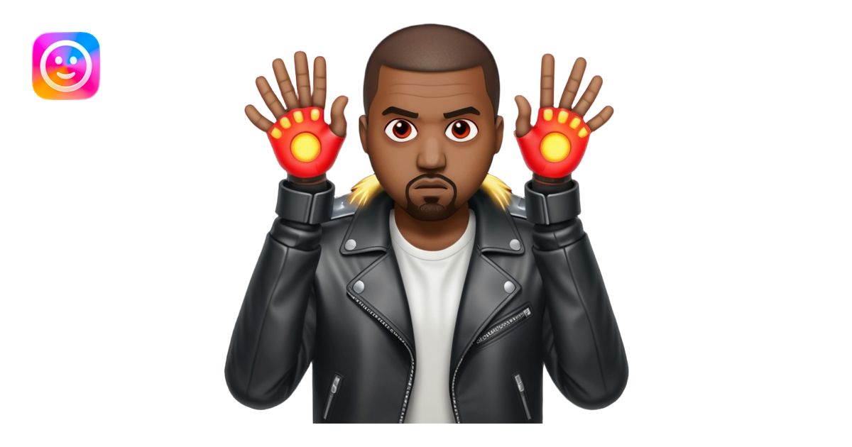 kanye west fighting evil ai robot emoji | AI Emoji Generator