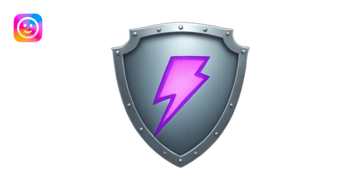 Shield with lightning emoji | AI Emoji Generator
