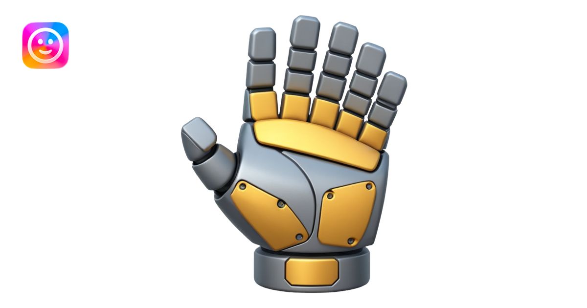 bulky robot fist, top-down angle, emoji style emoji | AI Emoji Generator