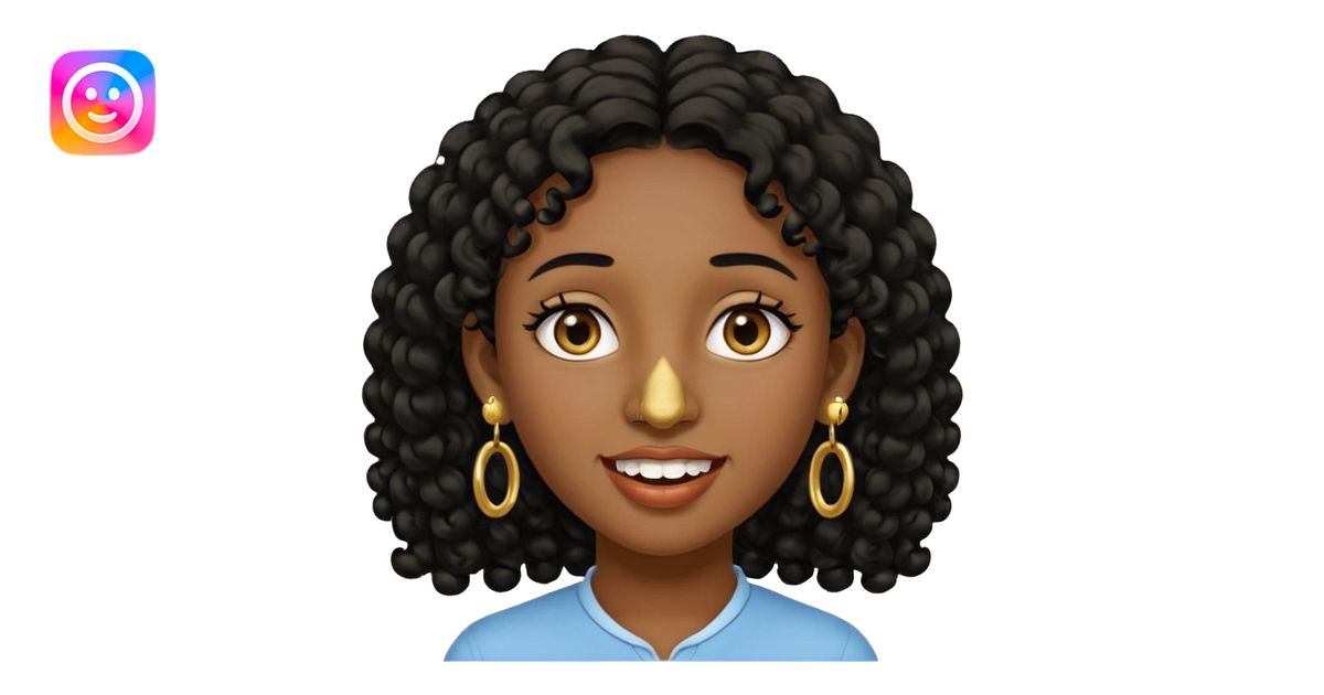 Make a emoji of a person with dark skin and has a nose ring and has a ...