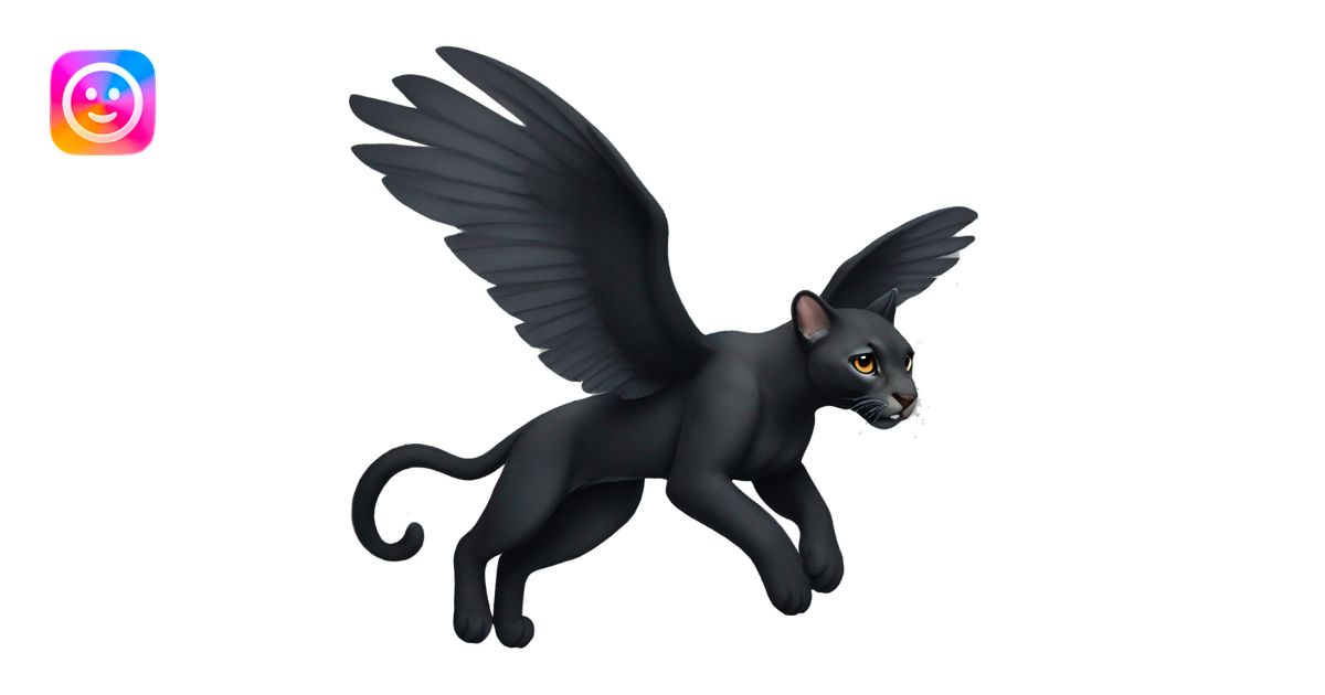 winged black puma flying emoji | AI Emoji Generator