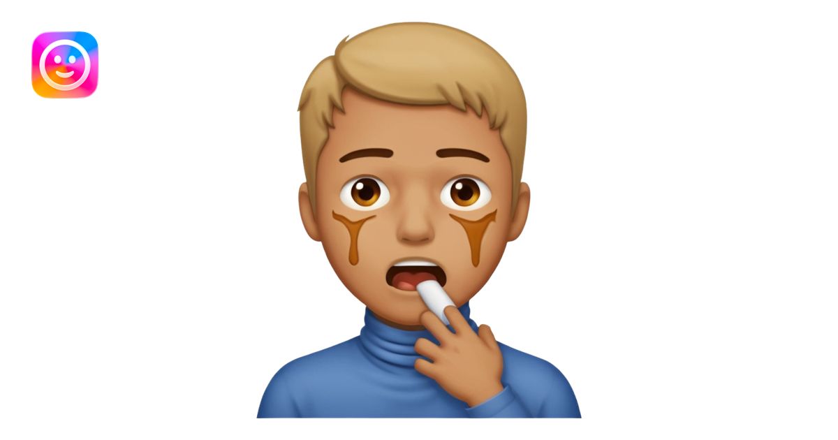 man choking himself on his throat emoji | AI Emoji Generator