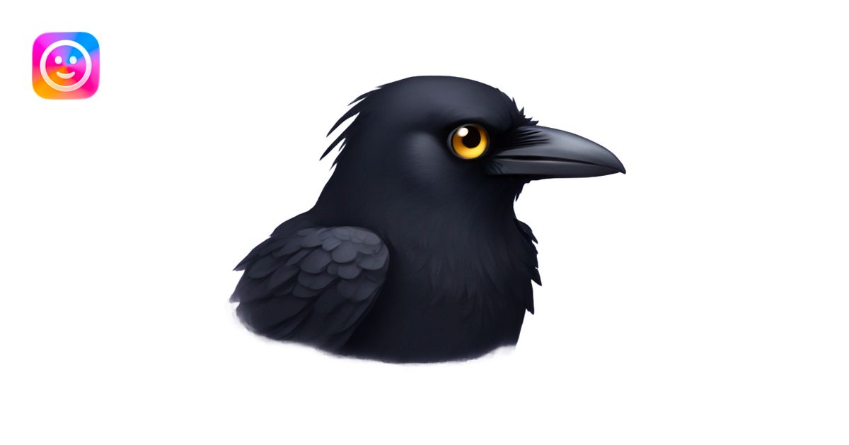 raven with golden eyes emoji | AI Emoji Generator