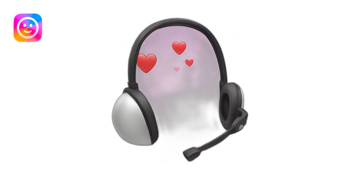 Headset + Heart emoji | AI Emoji Generator