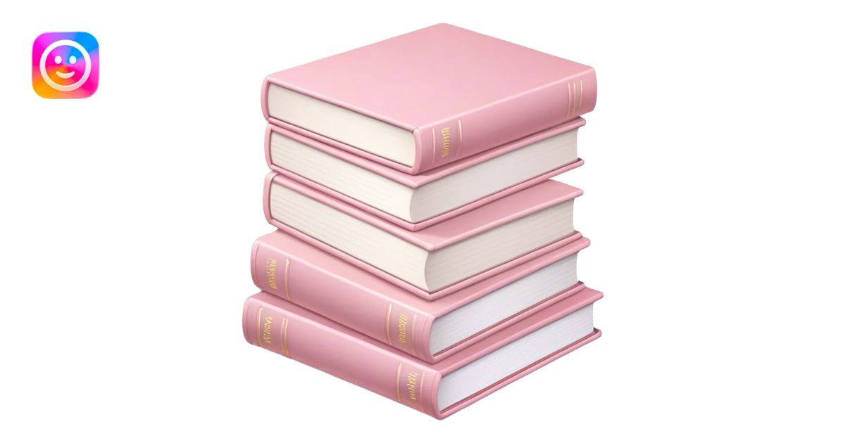 Stack of pale pink books emoji | AI Emoji Generator