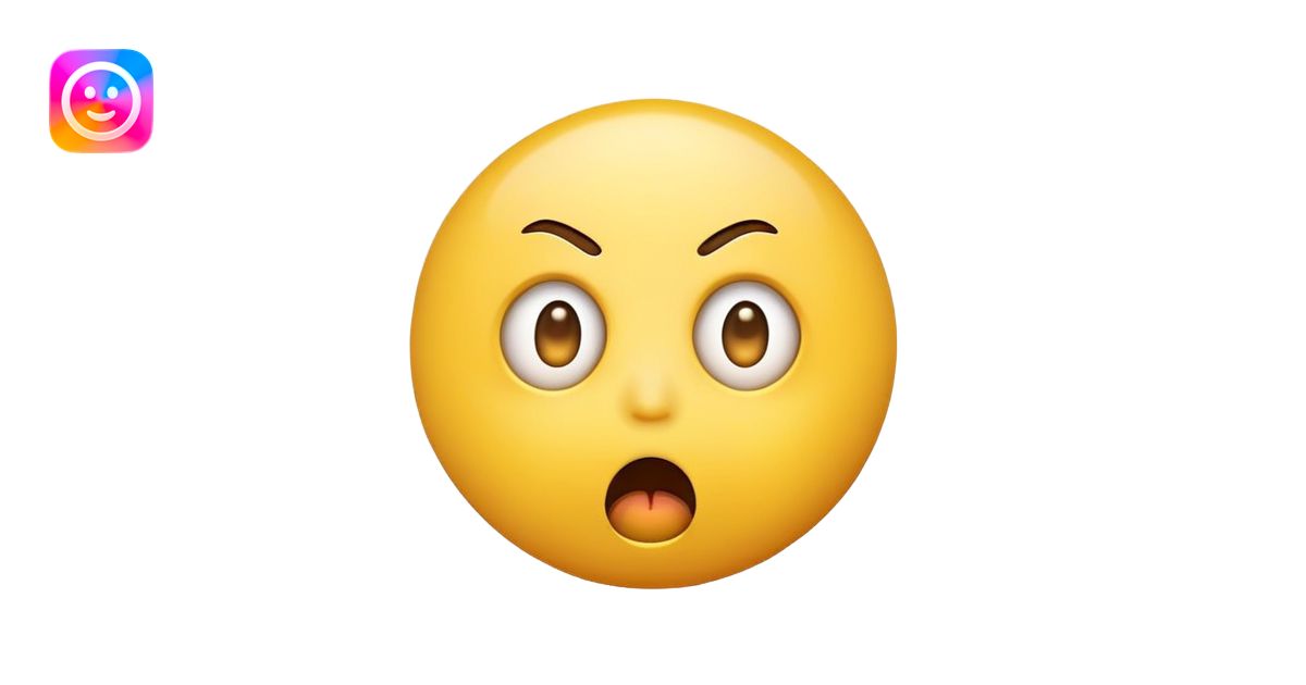 Funny Simple Round Yellow Shocked Face Emoji Expression emoji | AI ...