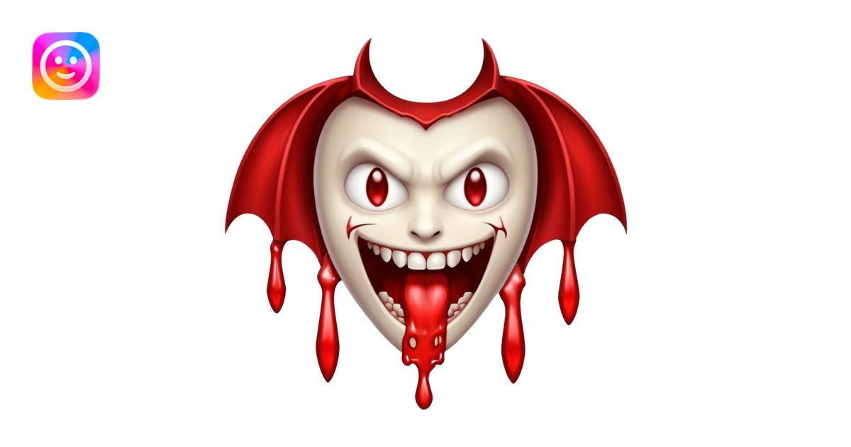 Vampire fangs dripping blood just the teeth emoji | AI Emoji Generator