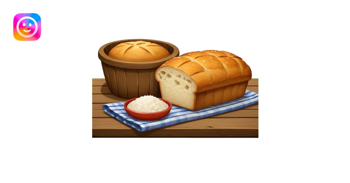 salt cellar and a loaf of peasant bread emoji | AI Emoji Generator