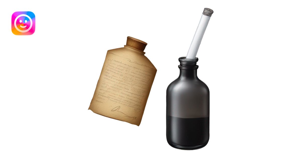 paperquill and ink bottle emoji | AI Emoji Generator